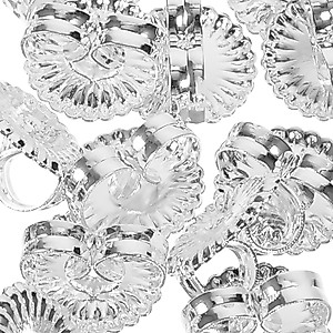 VILLCASE 20pcs Flower Earring Backs for Droopy Ears Safety Earring Studs Secure Locking Ear Backs Studs Replacement for Heavy Earrings Jewelry Findings Silver