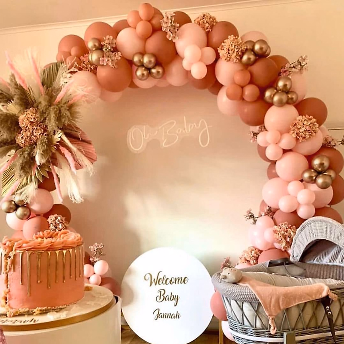 Dusty Rose Balloon Garland Retro Pink Gold Balloon Arch150pcs Latex Pastel Mauve Pink Party Balloons Kit for Baby Shower Bridal Shower Girl Birthday Wedding Boho Party Decoration