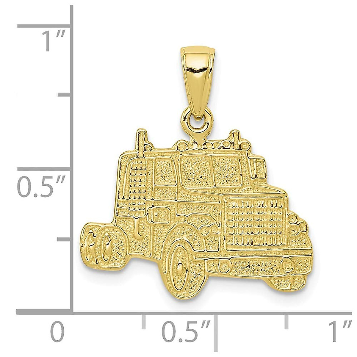 Solid 10k Yellow Gold Truck Cab Souvenir Pendant Charm