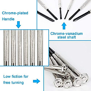 6PCS Mini Screwdriver Set, Small Screwdriver Set with 6 Different Size Flathead and Phillips Screwdrivers, Precision Screwdriver Set for Jewelry, Watch, iPhone, Eyeglass Repair