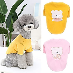 Autumn White Bear Sweater Pet Small and Medium Dogs Casual Cute Clothing Pet Clothes Cold Weather Sweater Coat Puppy Outfit Winter Warm Vest Apparel