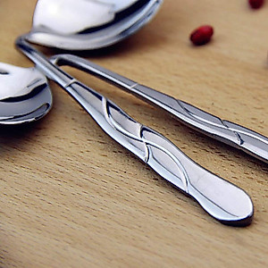 Trycooling Stainless Steel Self-feeding Curved Utensil Angled Spoon Left Right Handed for Elderly Patients (Right Hand)