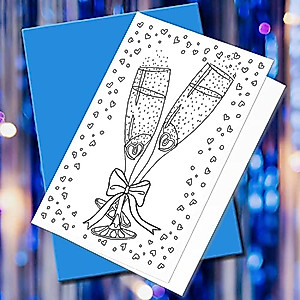 Art Eclect Adult Coloring Greeting Cards for Birthday, Anniversary and Every Occasion (10 Cards With 10 Different Unique Designs and 10 Colored Envelopes Included, Set A/Rainbow)