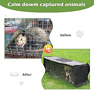 Anmials Trap Cage with Cover & Glove, Trap Cages Cover with Mesh Window for 1-2 Door Humane Animal Trap Cage 32 x 10 x 12inch