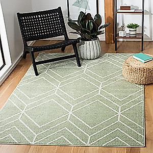 SAFAVIEH Adirondack Collection 6' Square Sage/Ivory ADR241Y Modern Geometric Non-Shedding Living Room Dining Bedroom Area Rug