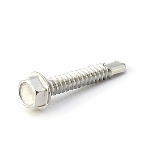 THE CIMPLE CO #14 Size, 1 1/2" Length (38mm) - Self Tapping/Drilling Screw - 410 Stainless Steel (Exceptional Wear and Very Corrosion Resistant) - Hex Washer Head - 100pcs