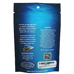 Invert Aquatics Soft Pellets for Axolotls - Moist Sinking Diet for Axolotl, Newts, Salamanders & Other Small Amphibians (1.5 oz (42.5g))