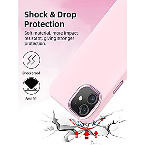 Ownest Compatible for iPhone 12 Case and iPhone 12 Pro Case 6.1 Inch with Silicone Shockproof Protective Slim Phone Case for iPhone 12/12 Pro with [Soft Touch Microfiber Lining]-Light Pink