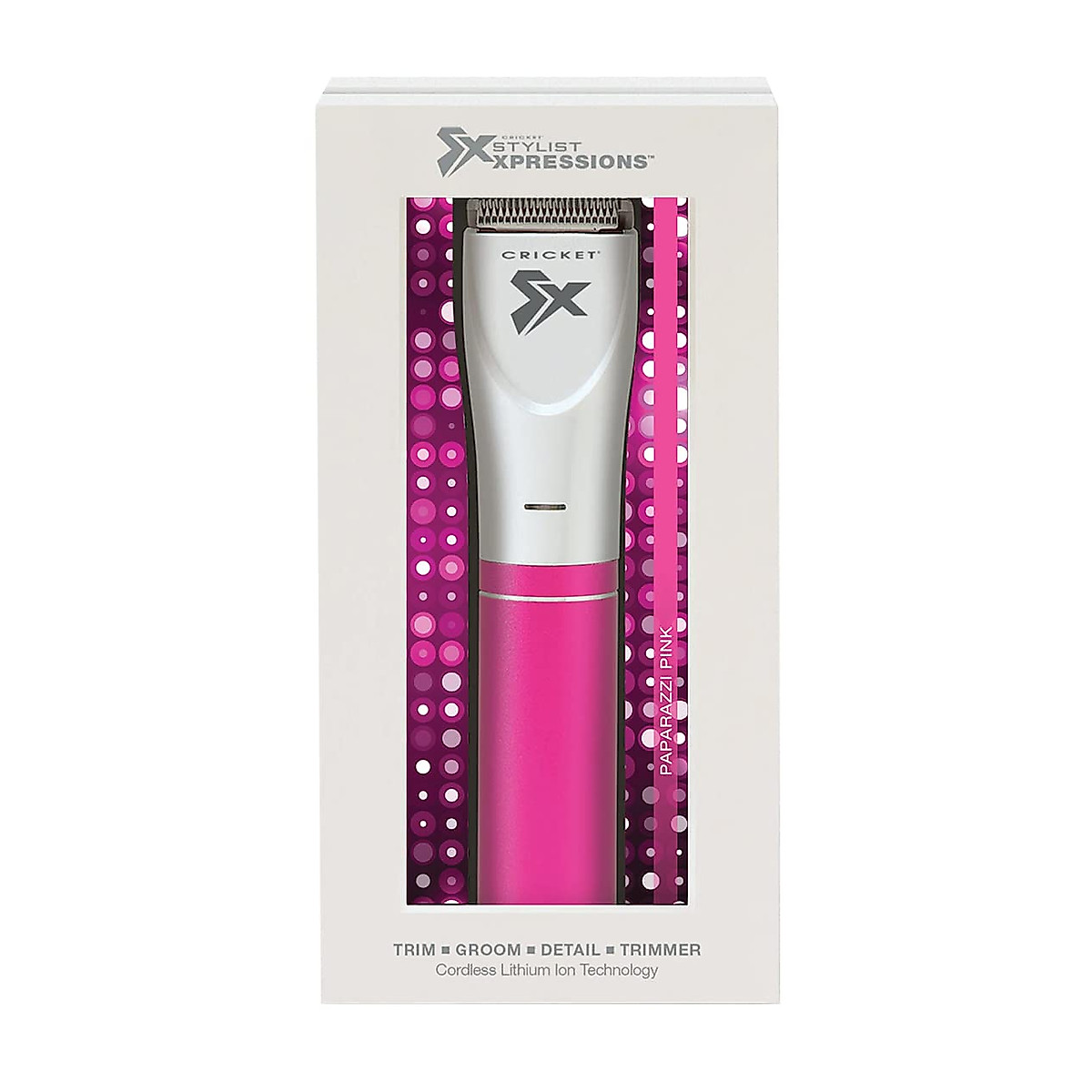 Cricket Stylist Xpressions Professional Stylist Electric Hair Trimmer Clipper Rechargeable Cordless for Men and Women, Paparazzi Pink