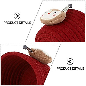 Toddmomy Collapsible Laundry Baskets Small Cotton Rope Woven Storage Basket Decorative Hamper Toilet Paper Basket with Penguin Doll Nursery Bin Laundry Baskets for Room Blankets Book Toy Organizer