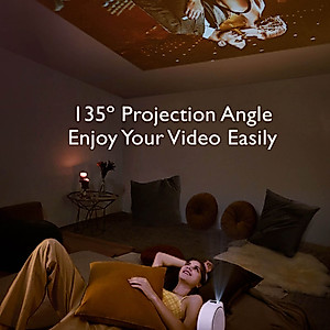 BenQ GV30 LED Portable Ceiling Projector with 135˚ Rotating Angle Projection | Extra Bass Bluetooth Speaker | Android TV 10 |Auto Focus & Vertical Keystone | WiFi |Chromecast & AirPlay | HDMI | USB-C