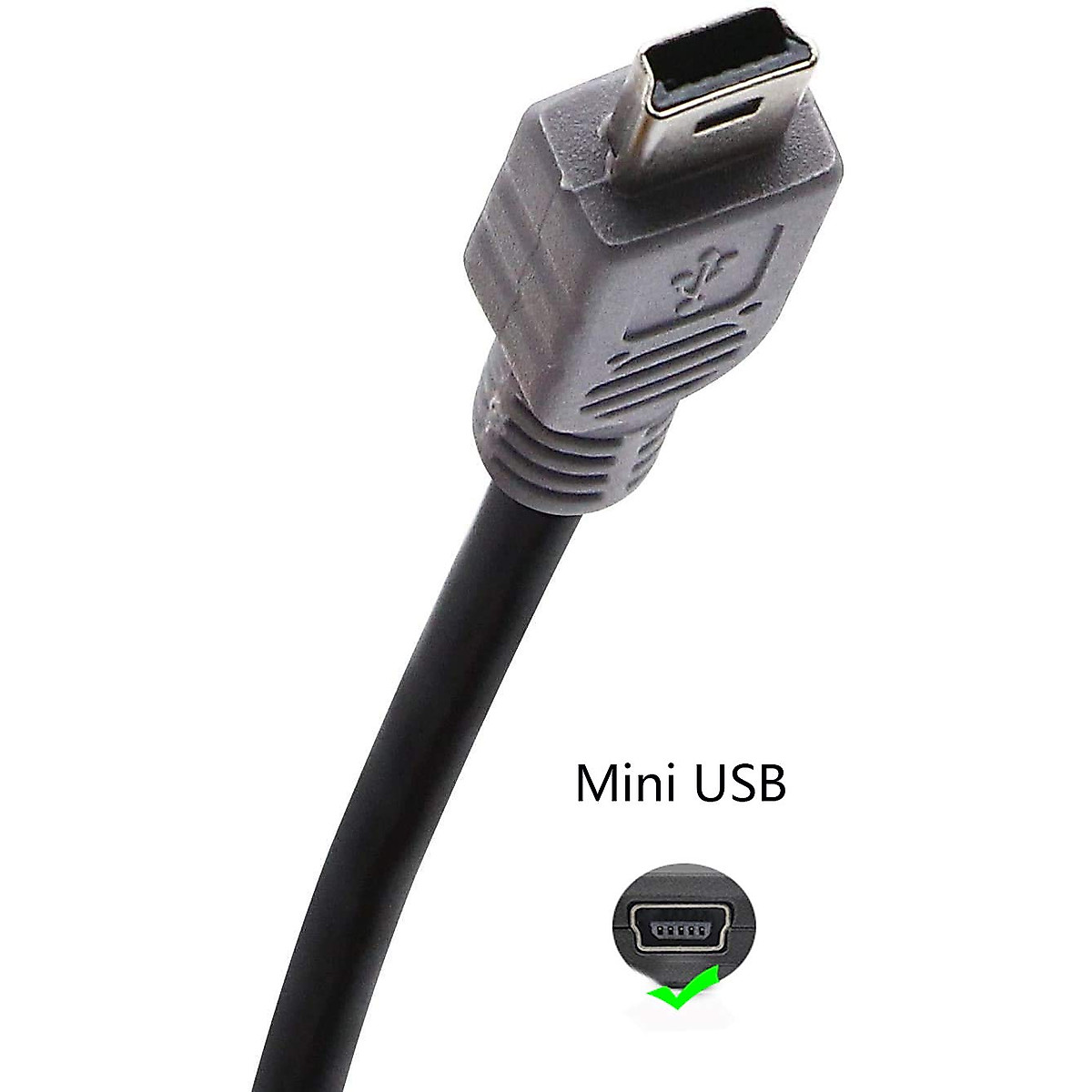 CERRXIAN USB OTG Cable - Black, USB Micro Male to Mini Male OTG Cable (Black) (1m)