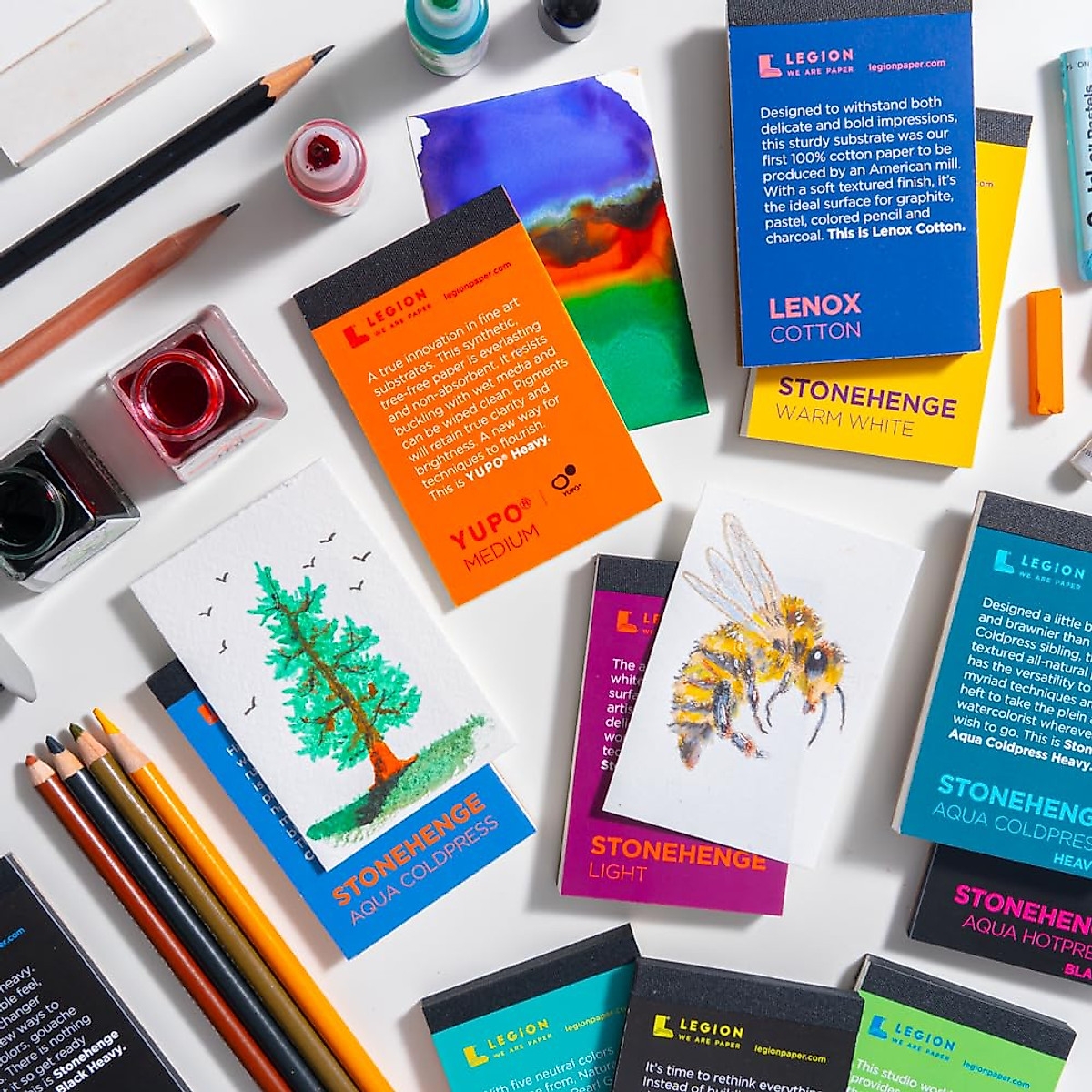 Stonehenge 100% Cotton Medium Weight Mini Pad, Kraft, 2.5 x 3.75 inches, 250gsm, 15 Sheets for Dry Media