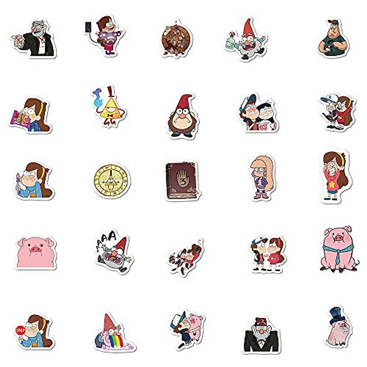 Funny Cartoon Stickers for Travel Case, | 50 PCS | Vinyl Waterproof Stickers for Teen Kid Laptop,Skateboard,Water Bottles,Computer,Phone,Luggage (Gravity Falls)