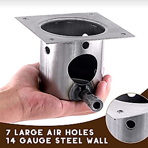 Wokape 6Pcs Heavy Duty Stainless Steel Fire Burn Pot Replacement Parts Set,Icluding 1Pcs Fire Burn Pot and 5Pcs Screws for Grill BBQ Smoker