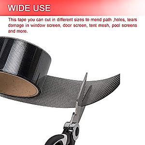 Window Screen Repair Kit Tape Fiberglass Repair Kit for Window Screen and Screen Door Tears Holes 3-Layer Strong Adhesive Window Screen Mesh Repair Waterproof Screen Repair Kit（2"×80 "）Grey