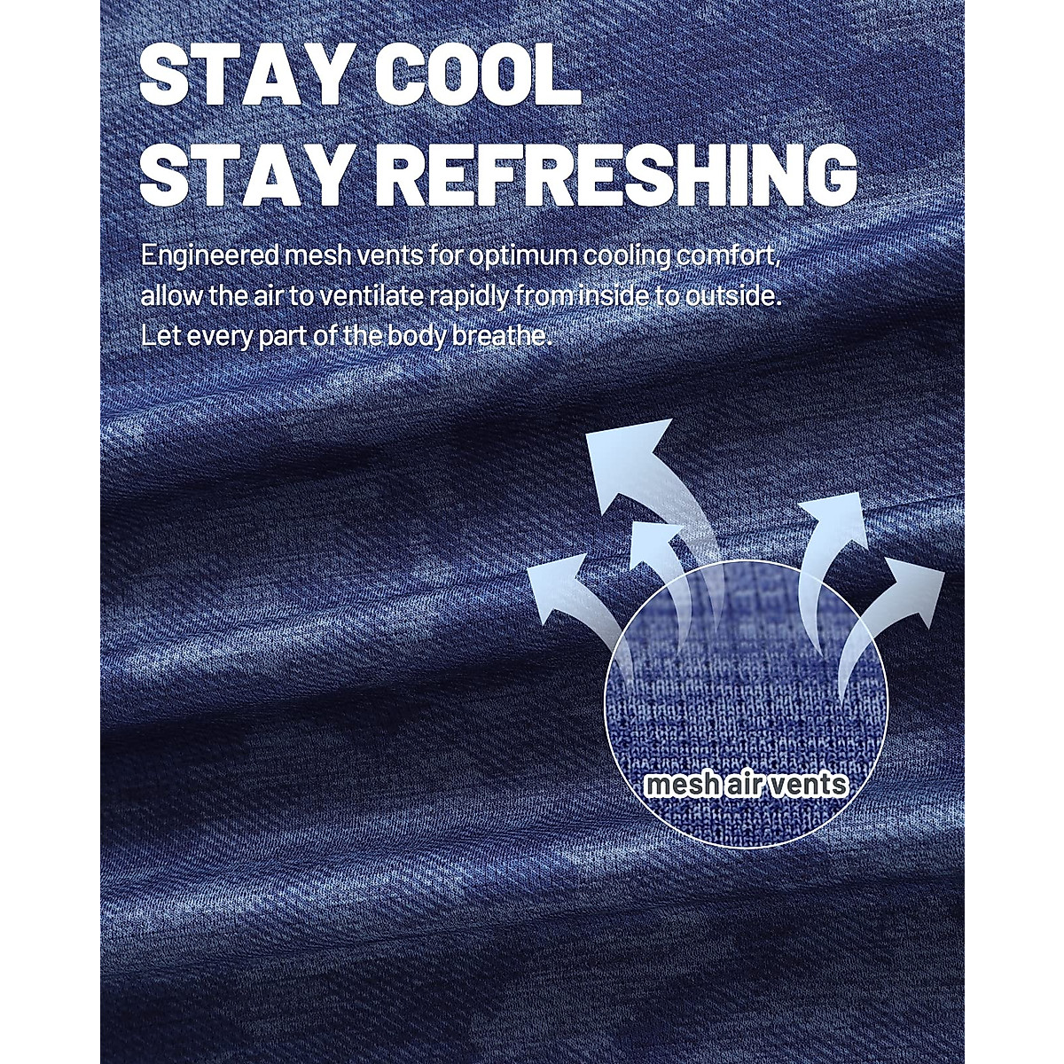 MIER Men's Long Sleeve Camouflage Shirts UV Protection Fishing Hiking Camo T-Shirts with Thumbholes Dry Fit, Ocean Blue, M