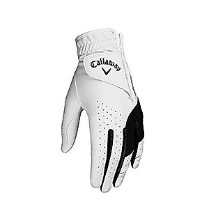 Callaway Golf Women's Weather Spann Premium Synthetic Golf Glove  (White, Single, Large, Prior Gen Model , Standard, Worn on Left Hand)