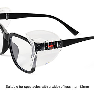 YunTuo 16 Pairs Eye Glasses Side Shields for Prescription Glasses, Slip on Clear Side Shield- Fits Small to Large Eyeglasses