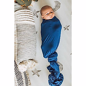 Swaddle Blanket & Hat Set | Receiving Baby Blanket | Soft & Cozy | 47" x 47" Size for Newborns, Infants, and Toddlers (Packaging May Vary) - (Indigo)