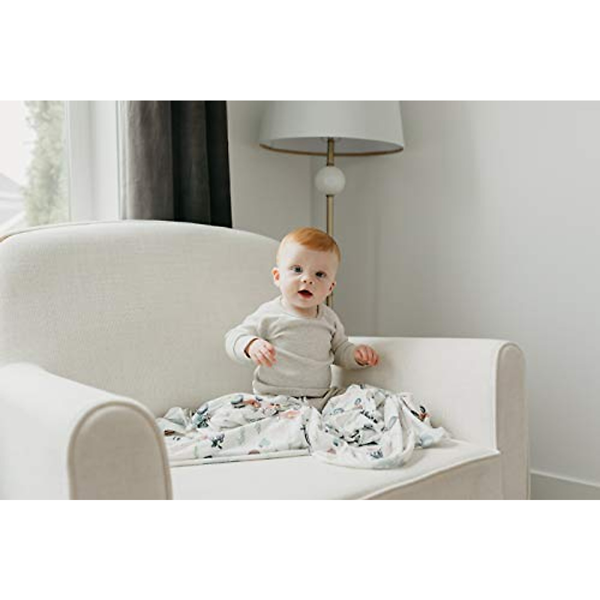 Large Premium Knit Baby Swaddle Receiving Blanket"Jo" by Copper Pearl