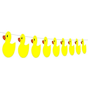 Cute Cartoon Little Yellow Duck Photo Banner Backdrop Flag Background Photo Booth Props Animal Farm Theme Decor for Ducky Duck Bday 1st Birthday Party Favors Supplies Decorations