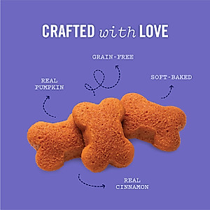 Three Dog Bakery Grain Free Wafers Baked Dog Treats, Pumpkin, 13 oz (Pack of 2)