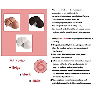 WMugthome 3 Pairs Sewn Bra Pads Push Up of Triangle Inserts for Replacements Bikini Top and Sports Swimsuit Bra Inserts(Black-B CUP)