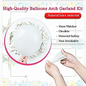 117Pcs White Balloons Different Sizes, 5 12 18 Inch White Balloon Garland Kit Thickened Latex, White Balloon Arch Kit for Kid's Birthday Wedding Party Supplies.