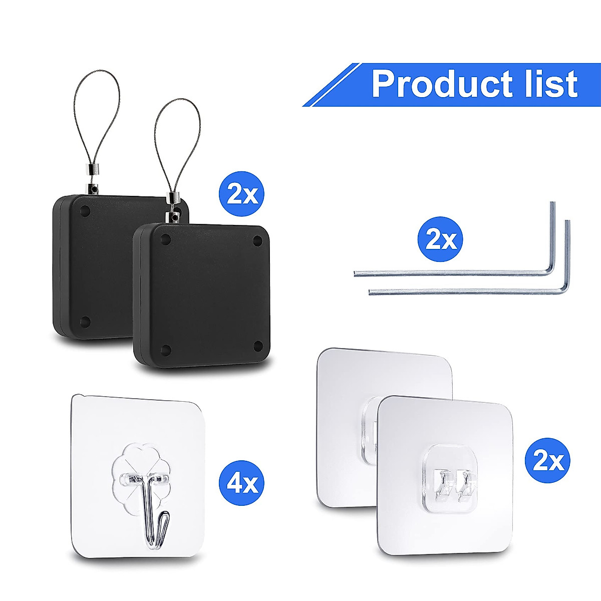 Rierdge 800g Set of 2 Punch-Free Automatic Sensor Door Closer, Multifunctional Drawstring Auto Door Closer for Residential Commercial Bedroom Room Storm (2 Pcs Black)