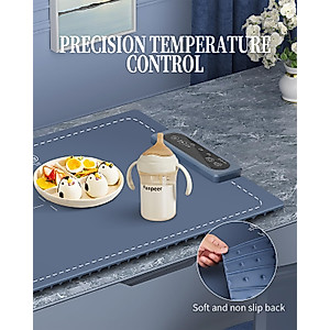 Food Warming Mat, Electric Warming Tray, Portable and Rollable, Premium Silicone Nano-Material, Fast Heating, 3 Temperature Settings & Auto Shut-Off for Buffet, Party, Thawing