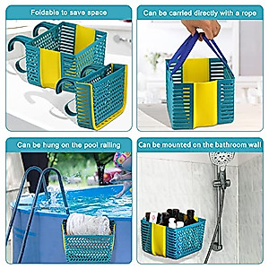 Poolside Storage Basket,Above Ground Pool Storage Basket,Pool Storage Bin for Framed Swimming Pools,Pool Toy Basket,Poolside Storage Containers Basket to Organize Clothes