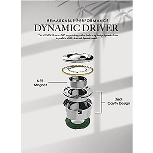 Kinboofi TANGZU SHIMIN LI in Ear Monitor, N52 Magnet Dual Cavity Design Dynamic Driver HiFi IEM,Sport Noise Isolation Wried Headphone with Detachaable 2pin Cable for Audiophile Musician (Gold)