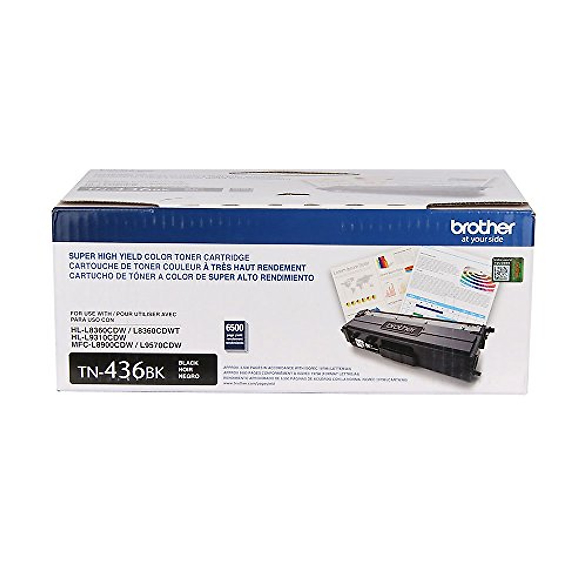 Brother Genuine TN436BK, TN436C, TN436M, TN436Y High Yield Color Laser Black, Cyan, Magenta and Yellow Toner Cartridge Set