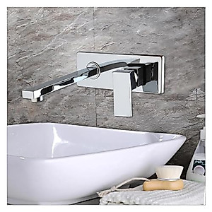 HOONWEAR Kitchen Tap Bathtub Faucet Hot Cold Waterfall Wall Mounted Water Tap, Black Chrome Bathroom Sink Faucet Mixer Taps (Color : Nero, Size : 1) Mixer Tap Faucet, CF001