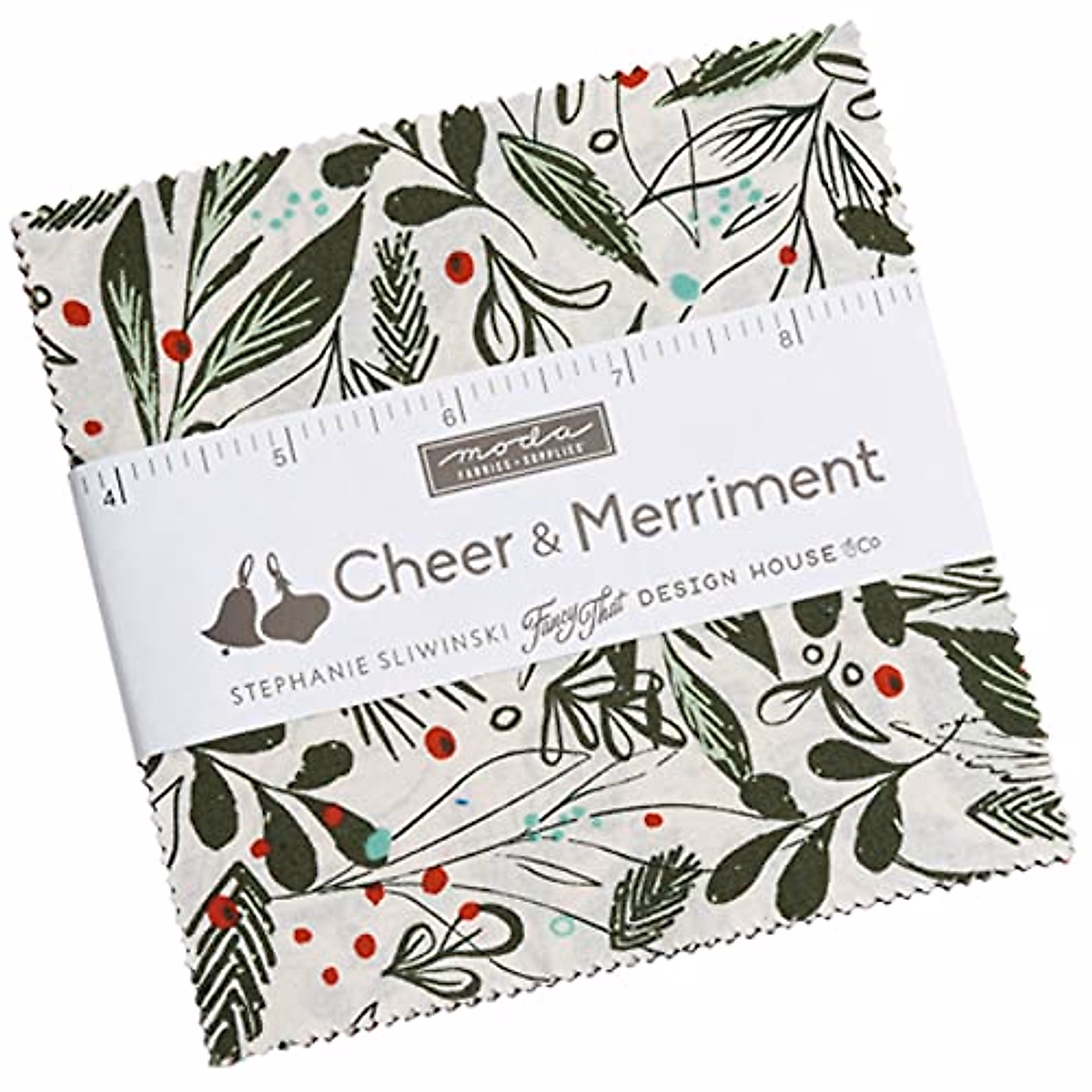 Moda Fabrics Cheer & Merriment Charm Pack by Fancy That Design House; 42-5'' Precut Fabric Quilt Squares, Assorted, 5 Inches