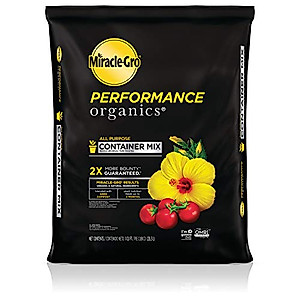 Miracle-Gro Performance Organics All Purpose Container Mix - Organic and Natural Plant Soil, Feed for Up to 3 Months, For Vegetables, Flowers, and Herbs, Use in Indoor and Outdoor Containers, 1 cu. Ft
