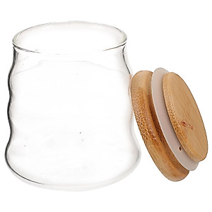 Kichvoe Food Containers Glass Jar with Lid Glass Jars Glass Food Can Canisters Glass Tea Canister Cereals Canister Glass Storage Jars Dry Fruit Jar Coffee Container Bamboo Coffee Can Seal