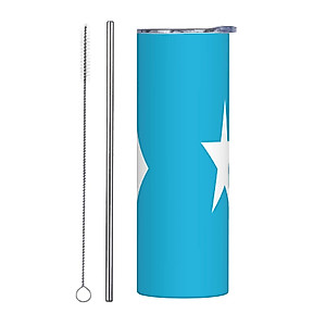 LIICHEES Flag Of Khaatumo State Of Somalia Stainless Steel Vacuum Insulated Tumbler 20oz Coffee Cups Travel Mug Water Cup with Metal Straw Cleaning Brush