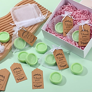 Demissle 24 Sets Baby Shower Soap Favors Handmade Scented Soap with Gift Bags and Thank You Cards for Baby Shower Gender Reveal Favors Decorations Gift Supplies(Green, Baby)