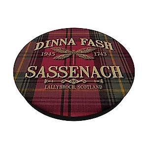 Dinna Fash Dragonfly Sassenach | Tartan Red | Scottish Gift PopSockets Swappable PopGrip