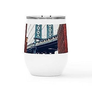 CafePress George Washington Bridge Ne Insulated Wine Tumbler 12 oz