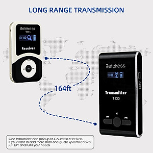 Retekess T130 Tour Guide System, Tour Guide Headsets with 2 Wireless Mic, 32-Slot Charge Case, Assistive Listening System for Church,School(2 Transmitters 30 Receivers)