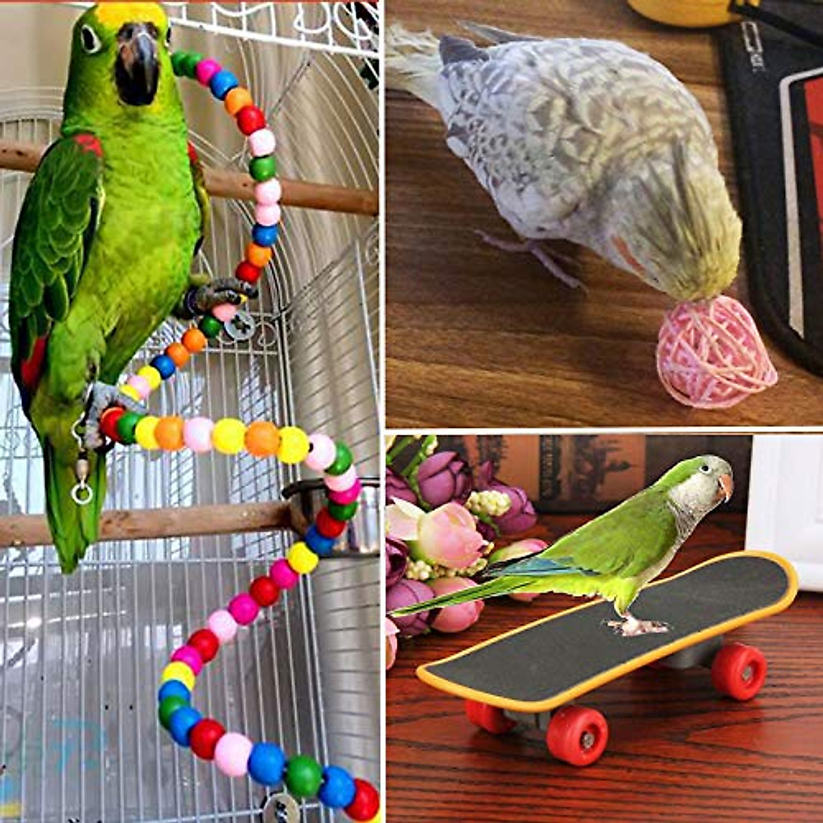 kathson Parrot Nest Breeding Box, Wood Bird Nest for Cage, Parakeet Nesting Box with Perches Pet House Natural Coconut Fiber Bird Toys for Parakeet Cockatoo Budgie Cockatiel Lovebirds (Small)