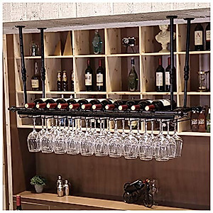 Stylish Simplicity Industrial Wine Glass Stylish Simplicity Frame Retro Iron Inverted High Glass Cup Holder Kitchen or Office Tableware Bottle Holder Wine Glass Holder Height Adjustable Bar Floating