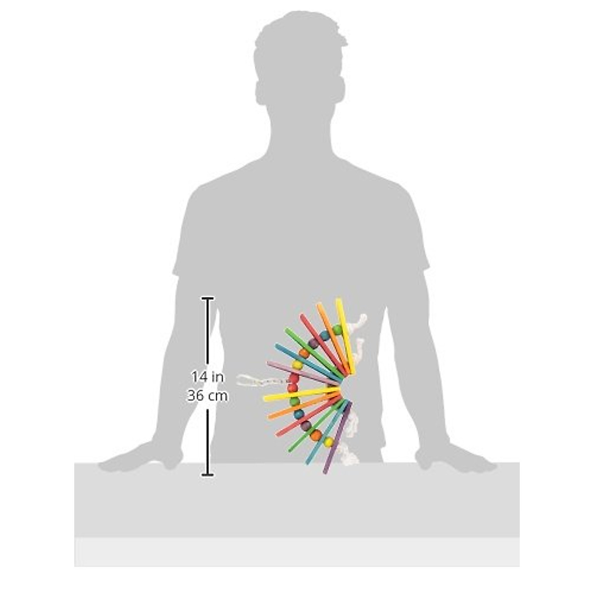 Super Bird Creations SB702 Peacock Sr. Bird Toy, Large Bird Size, 14” x 11” x 1.5”