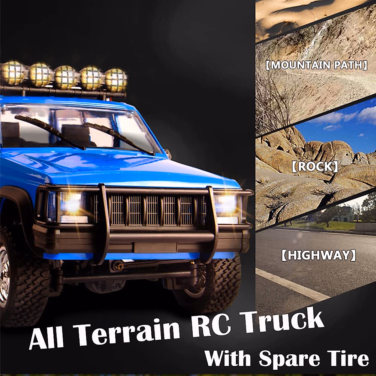 The perseids RC Car Remote Control Truck RC Rock Crawler 1:12 2.4G 4WD Off-Road High-Speed Vehicle Minitary Truck Electric Hobby Grade RTR Toy for Kids Over 14 and Adults (MN-99S(Gray))