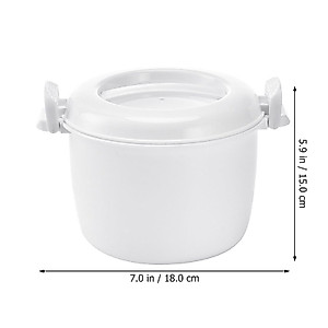 Angoily Small Microwave Rice Maker: Portable Microwave Rice Cooker Vegetable Steamer Set Microwavable Pasta Cooker, Kitchen Non- Stick Pot Bacon Cooker for Cooking Soup Rice Stews Oatmeal 18x18x15cm