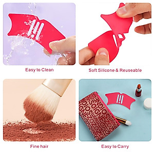 Idefair Nose Contour Stencil Shadow Tool, 4 in 1 Reusable Silicone Nose Contour Shadow Highlighter Template Brush Tool, Multi-Functional Makeup Applicator for Nose Eyeliner Shadow Lip