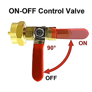 NQN Upgraded 36" Stainless Braided QCC1 Type Inlet Propane Refill Adapter Hose Extension Propane Refill Hose with Gauge and ON/Off Control Valve for 1LB Propane Gas Tank 350PSI High Pressure Camping